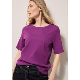 Cecil T-Shirt mit feiner Ripp Struktur anemone pink XS (36) XS (36) Shirt für Damen von Cecil