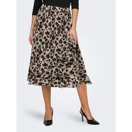 Only Wickelrock »ONLCARLY FLOUNCE LONG SKIRT« Cloud Dancer AOP:NATURE LEO L (40) L (40) Midirock von Only