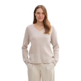 Tom Tailor Strickpullover mit V-Ausschnitt dusty beige melange XXL (44) XXL (44) Strickpullover für Damen von Tom Tailor