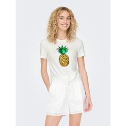 Only Kurzarmshirt »ONLKITA LIFE S/S FRUIT KNOT TOP BOX JRS« Cloud Dancer Print:Pineapple M (38) M (38) Modisches Design: gestreift und bedruckt,...