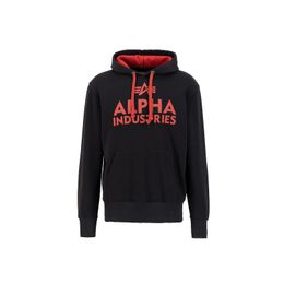 Alpha Industries Hoodie »Foam Print Hoodie« black S S Rib Bündchen am Ärmel und Saum