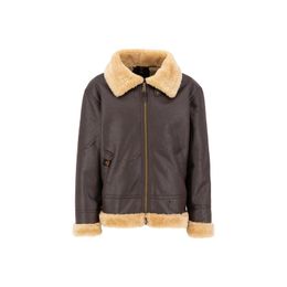 Alpha Industries Lederjacke »B-3 Faux Leather« vintage brown XS XS Kunstleder