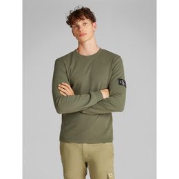 Calvin Klein Jeans Langarmshirt &raquo;BADGE WAFFLE LS TEE&laquo; mit Logopatch Dusty Olive L L Langarmshirt von Calvin Klein Jeans
