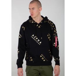 Alpha Industries Hoodie »AOP Hoodie Foil Print« black/gold L L Alpha Allover Print