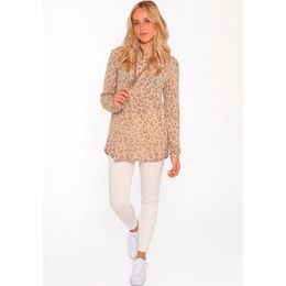 Zwillingsherz Kaschmirpullover &raquo;Hoodie "Leo Print"&laquo; Animal-Muster, Kapuze, Feinstrick, Langarm, Cashmere Hellbeige S S Damen-Strickpullover von...