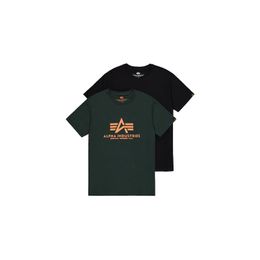Alpha Industries T-Shirt »Basic T-Shirt BL 2 Pack« black/dark petrol XS XS Single Jersey Stoff