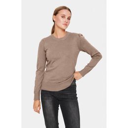 Saint Tropez Rundhalspullover »MilaSZ« naturbraun M (38) M (38) Casual Pullover von Saint Tropez