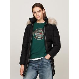 Tommy Hilfiger Steppmantel »HERITAGE DOWN TYRA COAT WITH FUR« mit Fellimitat Black XS (34) XS (34) Steppmantel von Tommy Hilfiger Womanswear
