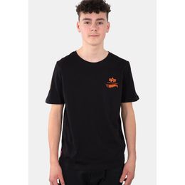 Alpha Industries T-Shirt »Flame T-Shirt Kids/Teens« black 16 16 Flammen auf dem rechten Ärmel