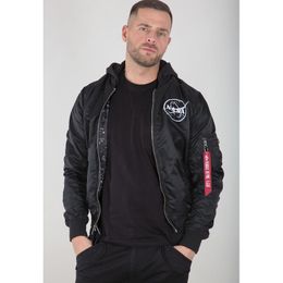 Alpha Industries Bomberjacke »MA-1 LW HD NASA Glow Rev.« black 3XL 3XL NASA Patch auf der Brust