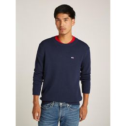 Tommy Jeans Strickpullover »TJM SLIM ESSNTLS C-NECK SWEATER« mit Markenlogo auf der Brust Dark Night Navy S S Pullover von Tommy Jeans