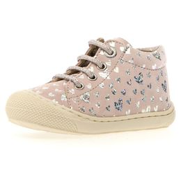 Naturino Lauflernschuh »COCOON LOVELY« Glitzerschuh im Metallic Look, Größenschablone zum Download rosa-silberfarben metallic Herzchen 20 20...