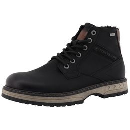 Tom Tailor Winterboots, Blockabsatz, Schnürboots, Outdoorschuh, Reißverschluss, Weite G (=weit) schwarz 43 43 Robuster Schnürboots mit Logoaufnäher...