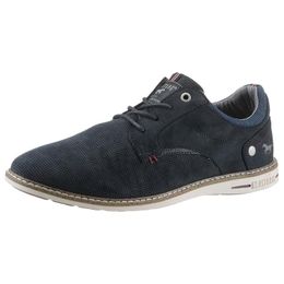 Mustang Shoes Schnürschuh, Freizeitschuh, Halbschuh, Schnürschuh mit Perforation navy 42 42 Sneaker mit weicher Schaftrand-Polsterung