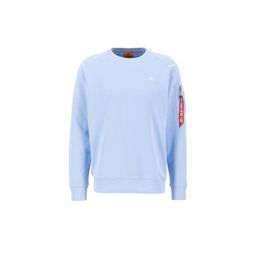 Alpha Industries Sweater »X-Fit Sweat« light blue M M Rib Bündchen am Hals, Ärmeln und Saum