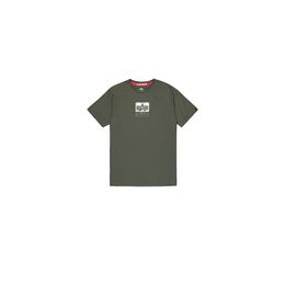 Alpha Industries T-Shirt »Satin Logo T-Shirt« dark olive L L Single Jersey Stoff