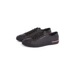 Tommy Hilfiger Sneaker »CORE CORPORATE VULC LEATHER«, Freizeitschuh, Halbschuh, Schnürer mit Logoschriftzug schwarz 45 45 Basic Schnürer mit...