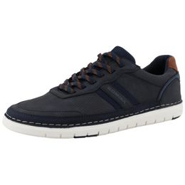 Romika Sneaker, Freizeitschuh, Halbschuh, Schnürer mit Kontrast-Rahmennaht navy-braun 40 40 Lässiger Sneaker mit seitlicher Logoapplikation
