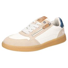 Mustang Shoes Sneaker, Retro Sneaker, Schnürschuh mit Außenreißverschluss offwhite-beige 43 43 Modische Sneaker im Retro-Look