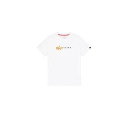 Alpha Industries T-Shirt »Alpha Label T-Shirt« white L L Single Jersey Stoff