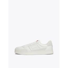 Tommy Jeans Plateausneaker »THE GREENWICH MIX MEDIA«, Freitzeitschuh, Schnürschuh, Halbschuh mit Logoflagge ecru 44 44 Trendiger Plateausneaker mit...