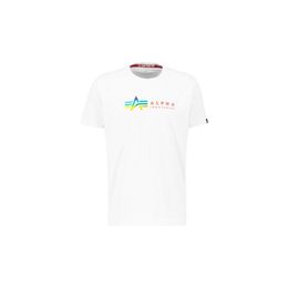 Alpha Industries T-Shirt »Alpha Label T-Shirt Metal« white/red XL XL Flag Label am linken Ärmel