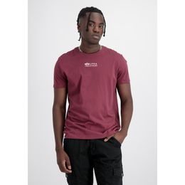 Alpha Industries T-Shirt »Organics EMB T-Shirt« organic burgundy S S Rib Bündchen am Hals