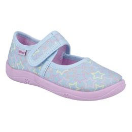 Richter Hausschuh »Mia WMS: Mittel« Klettschuh mit pastellfarbenem Print, Größenschablone zum Download turquoise Print Stars 30 30 Bequeme...