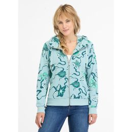 Ragwear Sweatjacke »FLLAWIA PRINT« AQUA M (38) M (38) Vegan, von PETA verifizierte Sweatshirtjacke von Ragwear