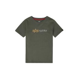 Alpha Industries T-Shirt »Alpha Label T-Shirt K« dark olive 14 14 Single Jersey Stoff