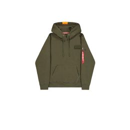Alpha Industries Hoodie »Red Stripe Hoodie« dark green S S Brushed Fleece Stoff