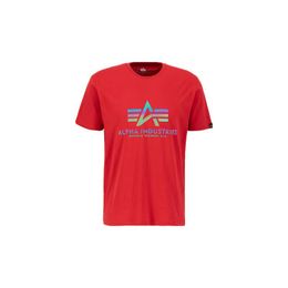 Alpha Industries T-Shirt »Basic T-Shirt BL Rainbow Ref.« red S S Single Jersey Stoff