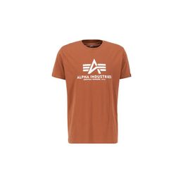 Alpha Industries T-Shirt »Basic T-Shirt BL« hazel brown L L Single Jersey Stoff