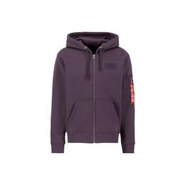 Alpha Industries Hoodie »Backprint Zip Hoodie« Plum XL XL Brushed Fleece Stoff