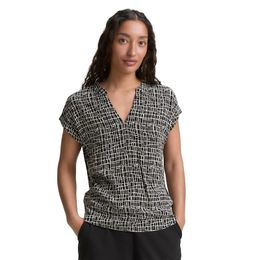 Tom Tailor Kurzarmbluse im Loose Fit abstract black grid design 34 34 Bluse von Tom Tailor