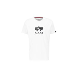 Alpha Industries T-Shirt »Grunge Logo T-Shirt« white XXL XXL Flag Label am linken Ärmel