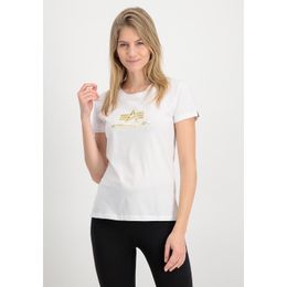 Alpha Industries T-Shirt &raquo;New Basic T-Shirt BL FP W&laquo; white/yellow gold S S Rib B&uuml;ndchen am Hals