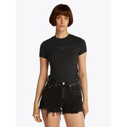Tommy Jeans CURVE T-Shirt &raquo;TJW SLIM TONAL LINEAR TEE EXT&laquo; in Gro&szlig;en Gr&ouml;&szlig;en, Logodruck, Figurbetont Black 5XL (50) 5XL (50) Shirt von Tommy Jeans Curve