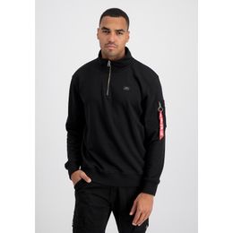 Alpha Industries Sweater »X-Fit Half Zip Sweater« black M M Gewebtes Label auf Brust