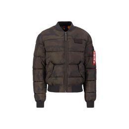 Alpha Industries Bomberjacke »MA-1 Puffer Bomber Camo« dark olive camo M M Polyester Tafetta Stoff