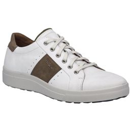 Josef Seibel Sneaker »Maddox 04«, Schnürschuh, Freizeitschuh, Komfortschuh mit Lederinnensohle weiss-taupe 45 45 Modischer Sneaker mit Schnürung in...