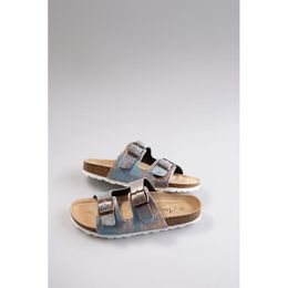 ANISTON SHOES Pantolette, Sommerschuh, Strandschuh, Urlaubschuh, Metallic - NEUE KOLLEKTION jeansfarben-kupfer 41 41 Modische Pantolette mit...