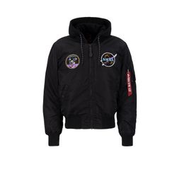 Alpha Industries Bomberjacke »MA-1 VF Hood Dark Side« black 3XL 3XL Flight Nylon Stoff