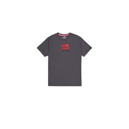 Alpha Industries T-Shirt »Satin Logo T-Shirt« vintage grey S S Single Jersey Stoff