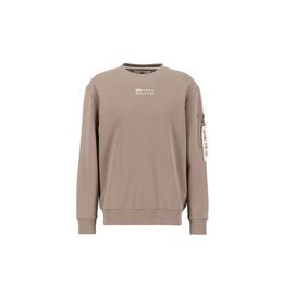 Alpha Industries Sweater &raquo;Organics EMB Sweater&laquo; organic brown S S Rib B&uuml;ndchen am Hals, &Auml;rmeln und Saum