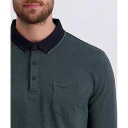 Pierre Cardin Langarm-Poloshirt mit Fischgratmuster sagebrush green XXL XXL Poloshirt von Pierre Cardin