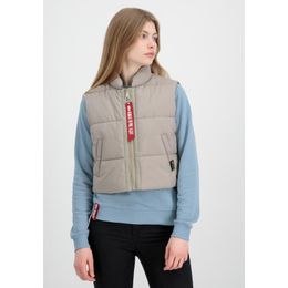 Alpha Industries Blouson »Puffer Vest Cropped Women« vintage sand L L Gewebtes Alpha Label auf der Tasche