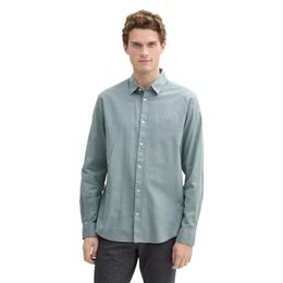 Tom Tailor Langarmhemd mit Logo Stickerei grey mint XL - N-Gr N-Gr XL Hemd von Tom Tailor