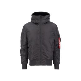 Alpha Industries Bomberjacke »MA-1 Hooded« vintage grey L L Flight Nylon Stoff