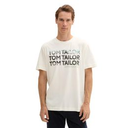 Tom Tailor Print-Shirt mit Frontprint off white 3XL 3XL Rundhalsshirt von Tom Tailor DENIM